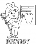 Printable coloring page of dentist