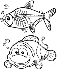 Cartoon fish coloring page for kids to print