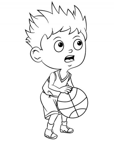Free coloring page - basketball player