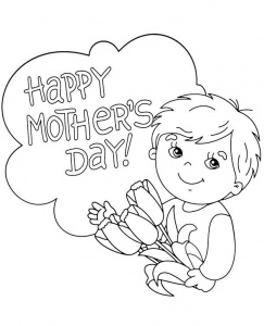 Tulips coloring page Happy Mother's Day