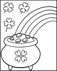 Printable pot of gold coloring page