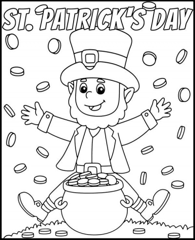 St Patrick's Day coloring page leprechaun