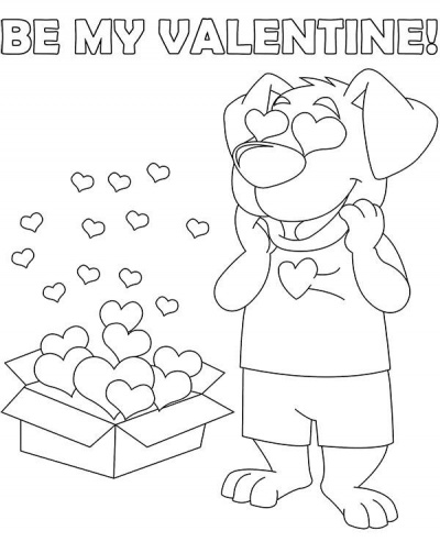 Be my Valentine coloring page