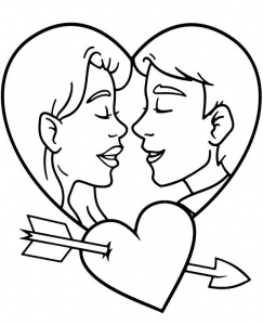 Love coloring page for Valentines