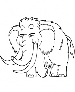 Printable coloring page mammoth