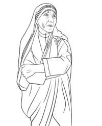 Saint Teresa of Calcutta coloring page- Topcoloringpages.net