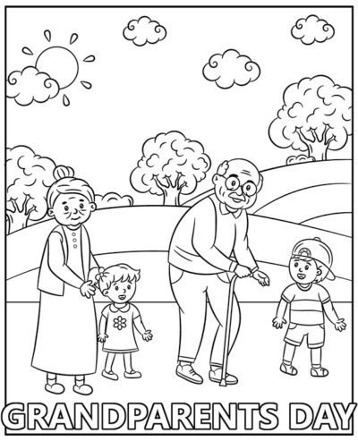 Print coloring page for Grandparents' Day