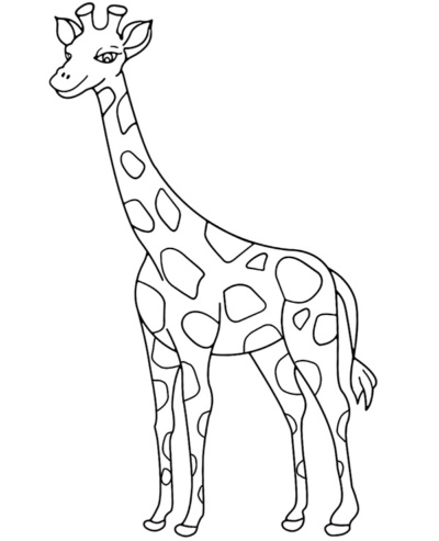 Giraffe Coloring Pages With African Animals