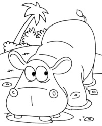 Hippo coloring page African animal
