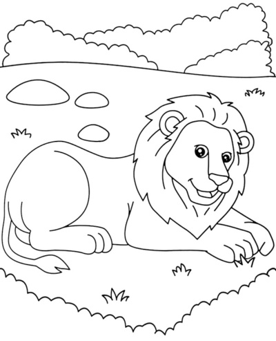 Lion coloring page Africa animal