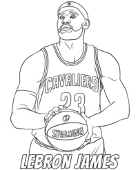 Coloring page with LeBron James