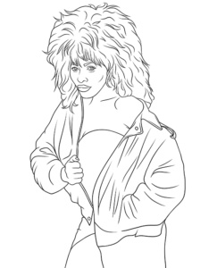 Printable Tina Turner coloring page
