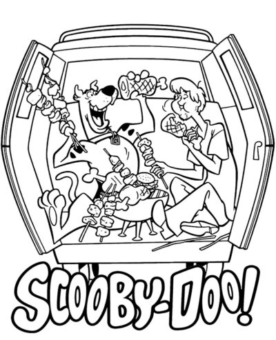Scooby with Shaggy coloring page