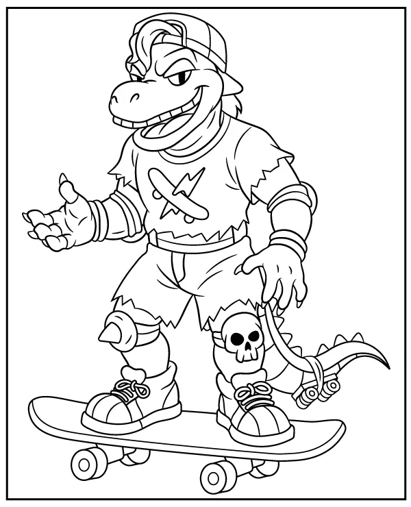 Mutant Mondo Gecko Coloring Page Ninja Turtles