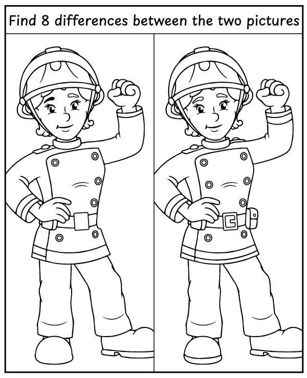 Spot 8 Differences - Penny Morris Firefighter Puzzle